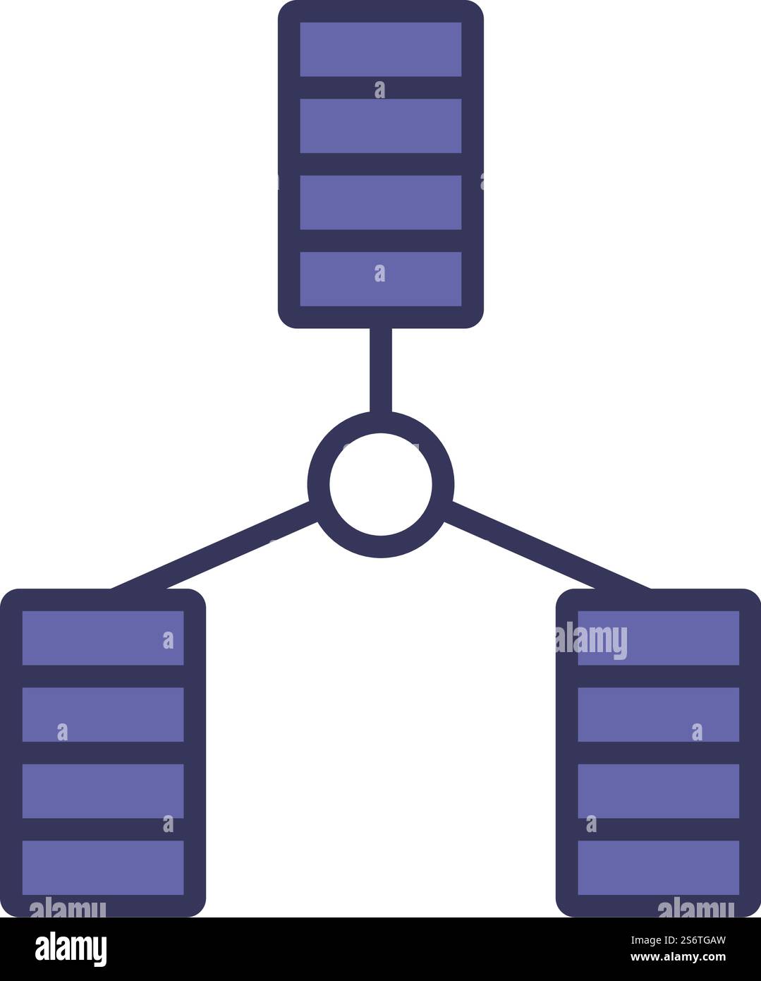 Database Icon. Editable Bold Outline With Color Fill Design. Vector ...