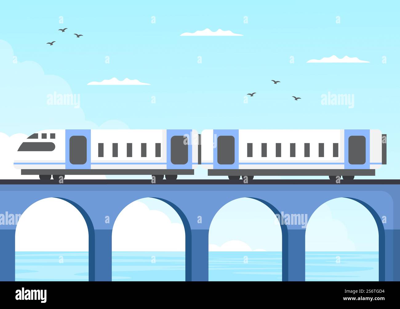 Rail track in sea Stock Vector Images - Alamy