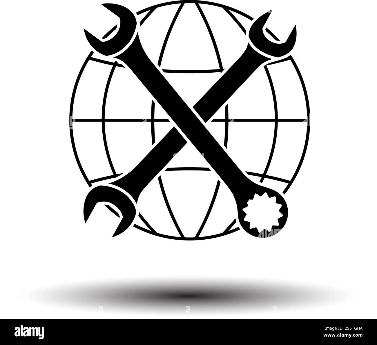 Labor Day Icon. Black on White Background With Shadow. Vector ...