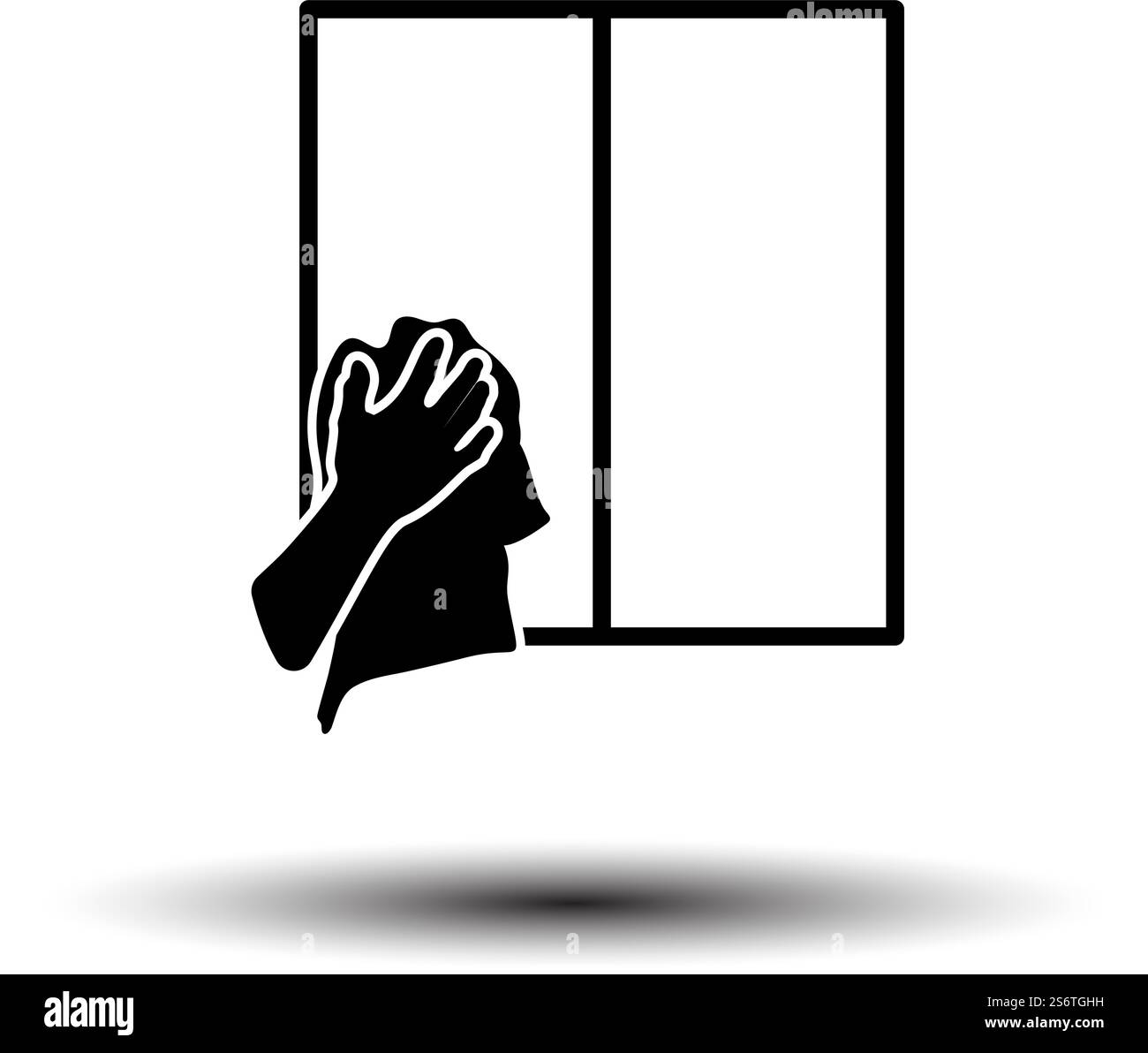 Labor Day Icon. Black on White Background With Shadow. Vector ...