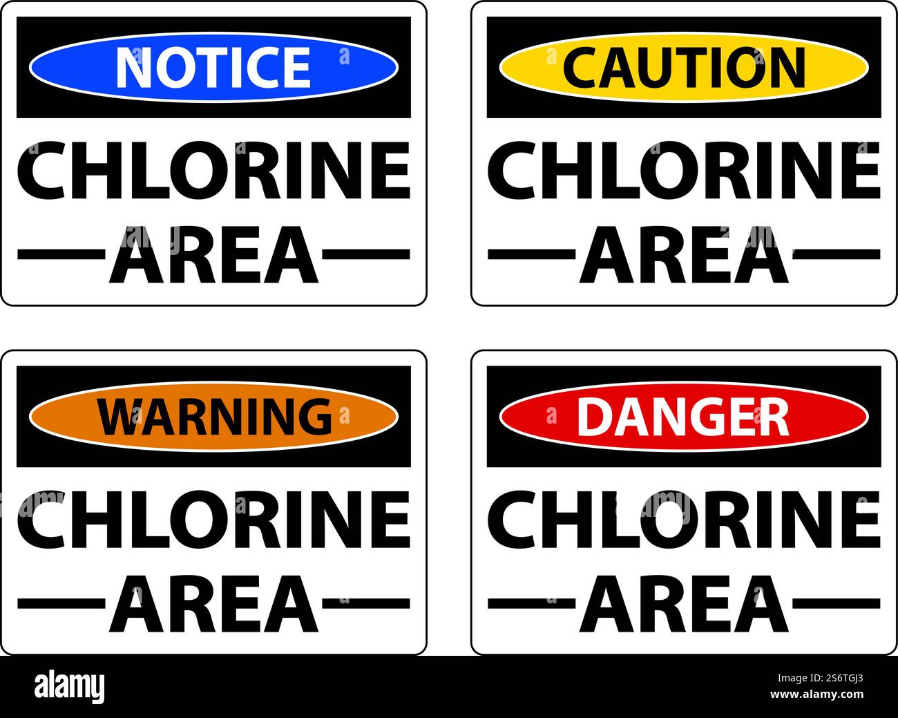 Caution Chlorine Area Sign On White Background Stock Vector Image & Art ...