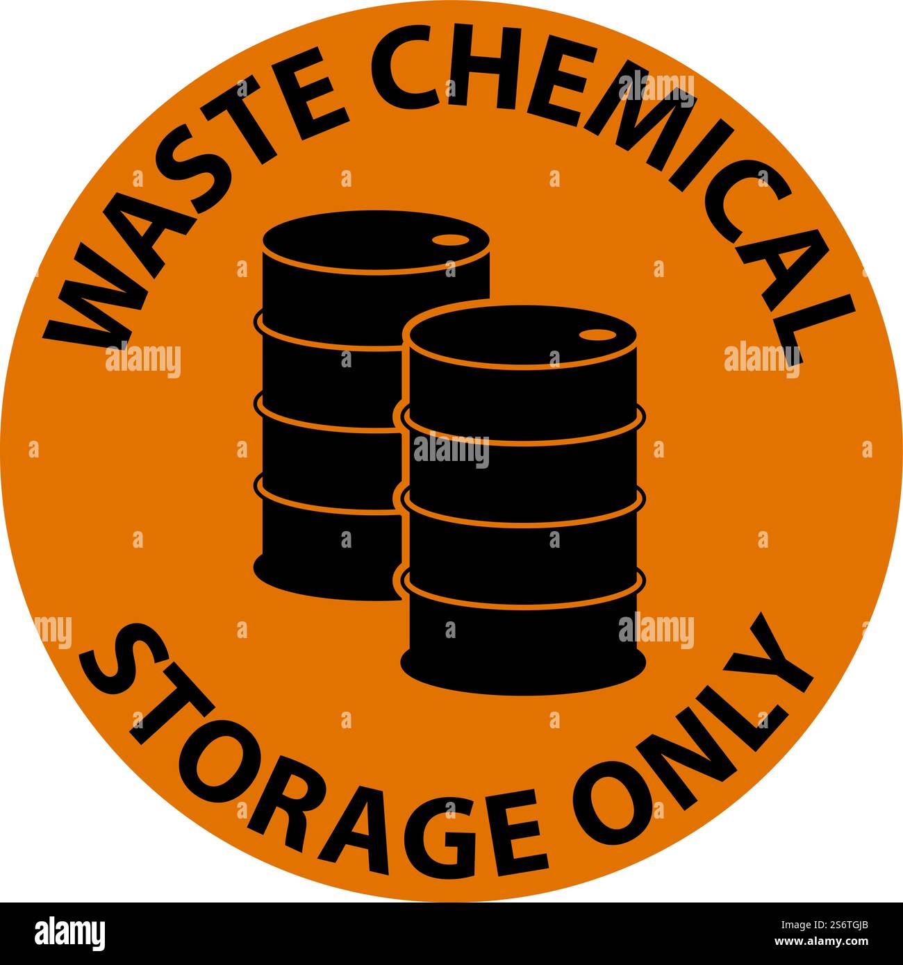 Warning Waste Chemical Storage Only On White Background Stock Vector ...