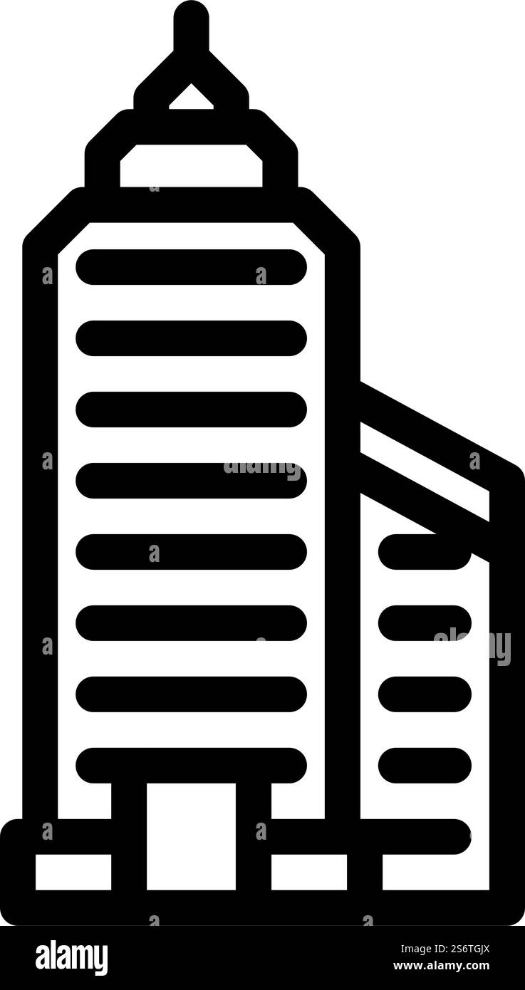 tower financial center skyscraper line icon vector. tower financial ...
