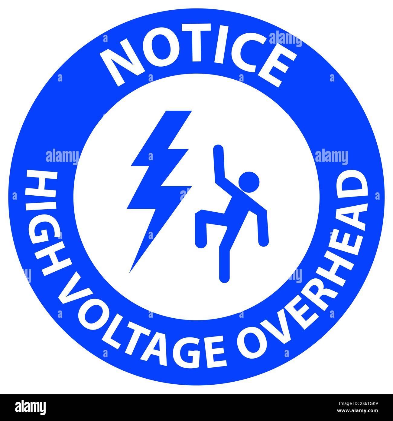 Notice High Voltage Overhead Sign On White Background Stock Vector ...