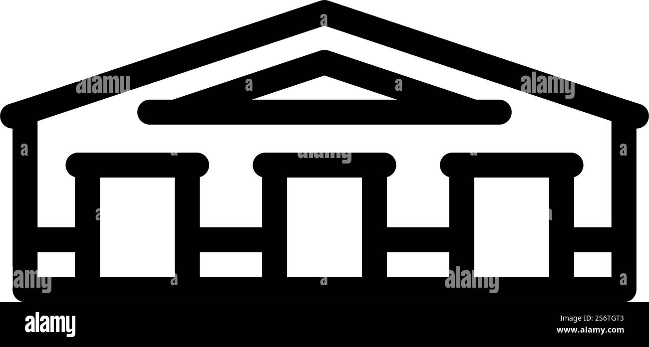 Warehouse construction line icon Black and White Stock Photos & Images ...