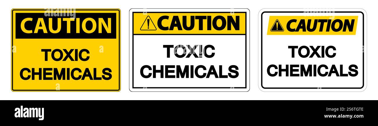Caution Toxic Chemicals Symbol Sign On White Background Stock Vector ...
