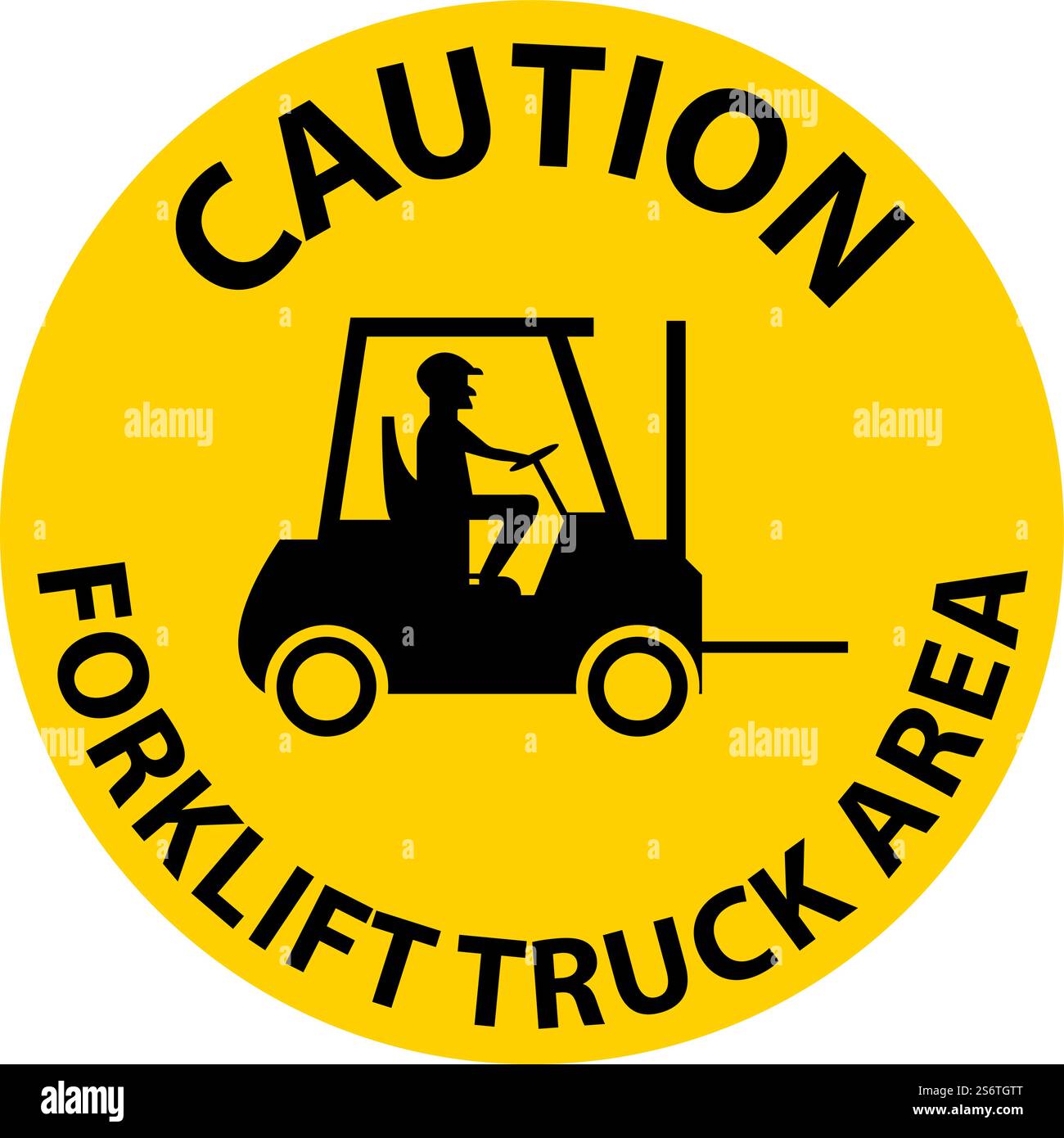 Forklift Truck Area Hazard Caution Sign Stock Vector Image & Art - Alamy