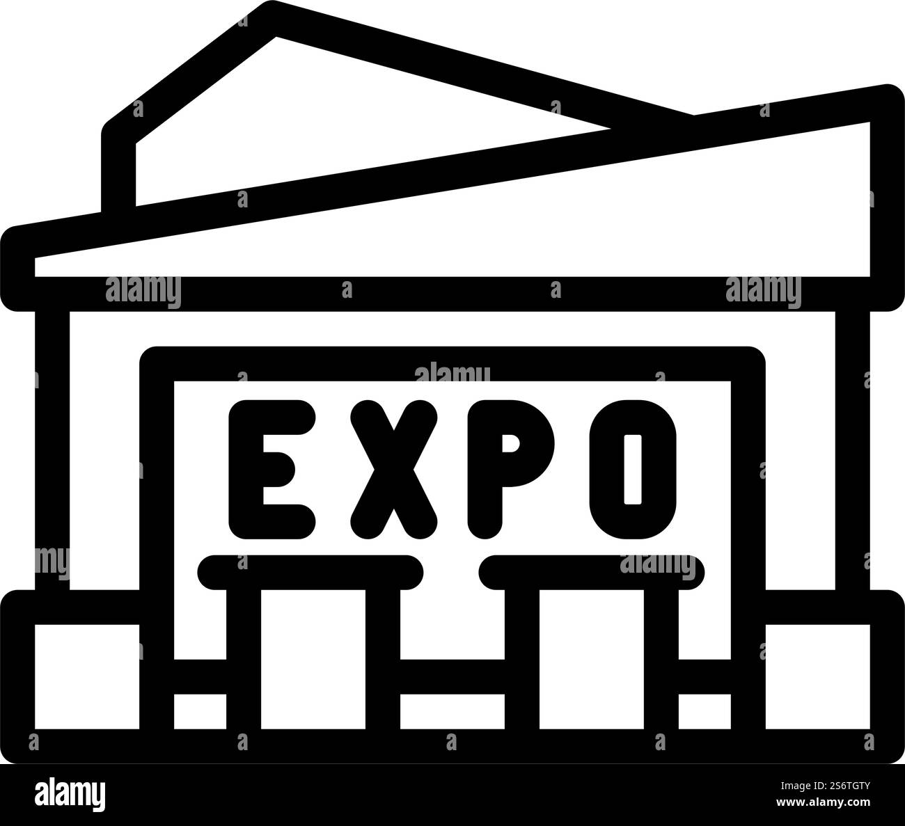 expo center line icon vector. expo center sign. isolated contour symbol ...