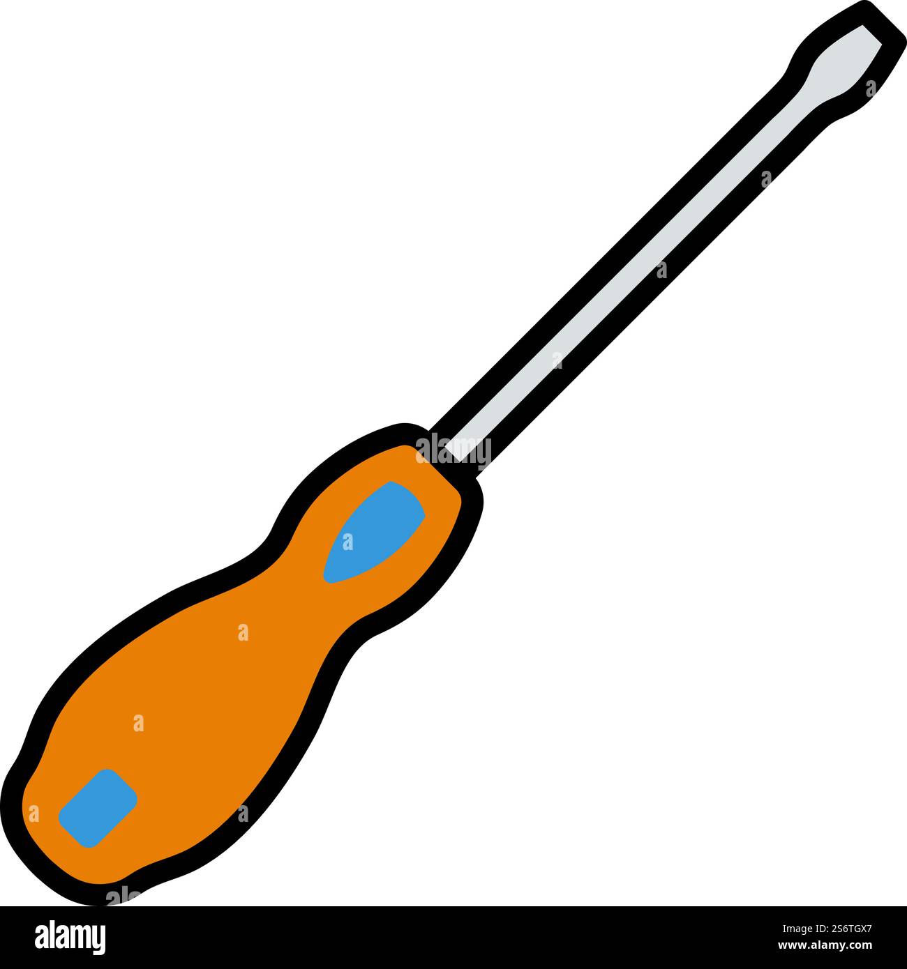 Icon Of Screwdriver. Editable Bold Outline With Color Fill Design ...