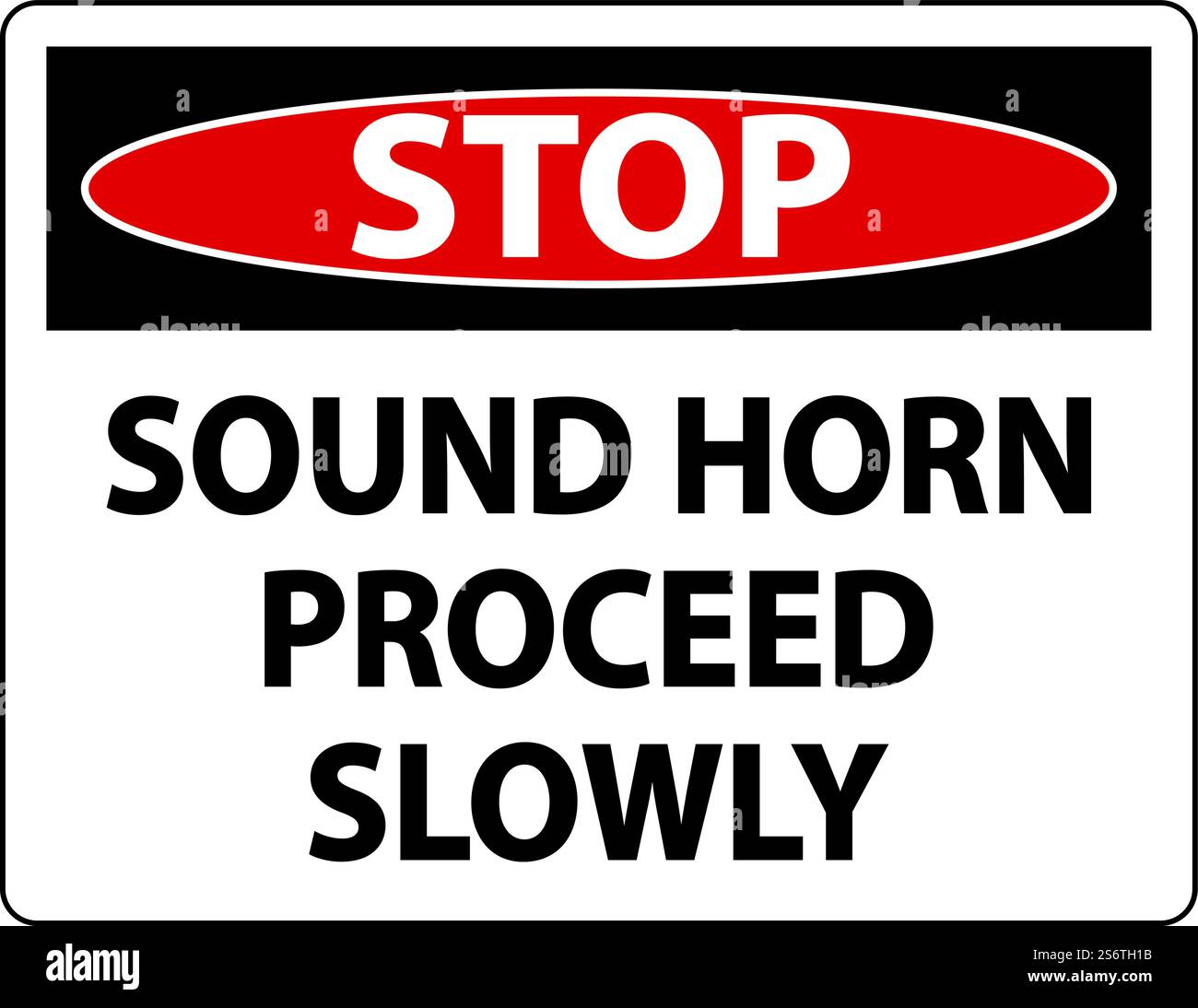 Stop Sound Horn Proceed Slowly Sign On White Background Stock Vector ...