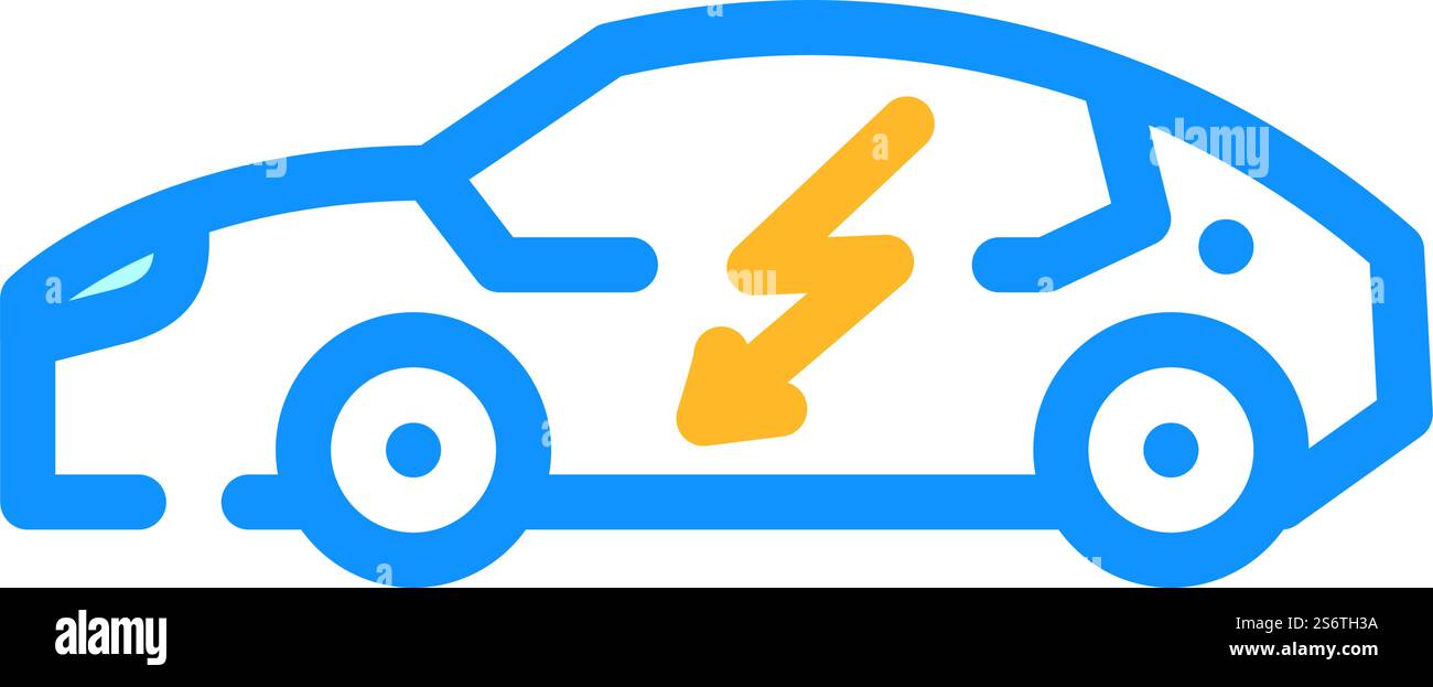 electric car color icon vector. electric car sign. isolated symbol ...