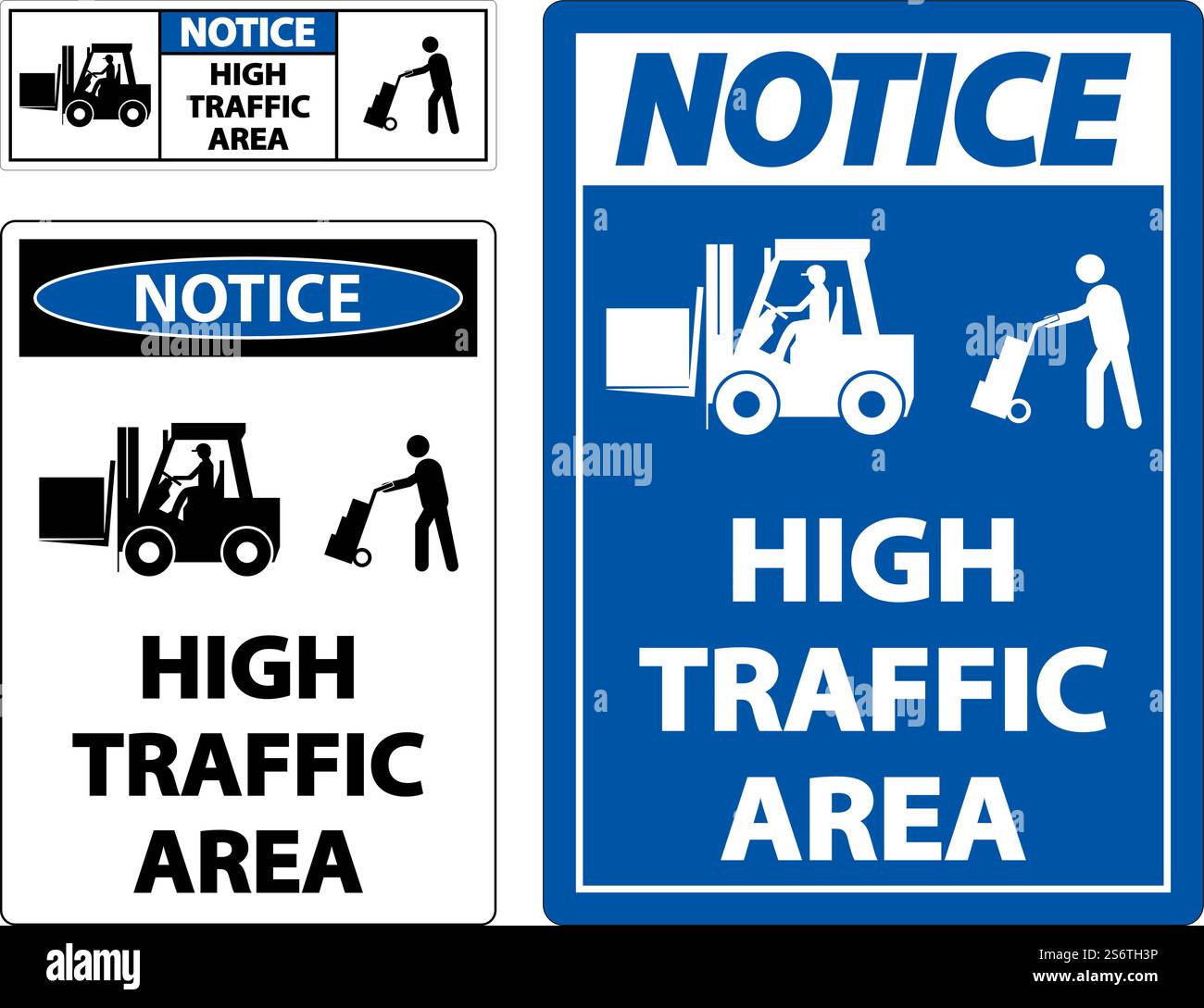 Notice Slow High Traffic Area Sign On White Background Stock Vector ...