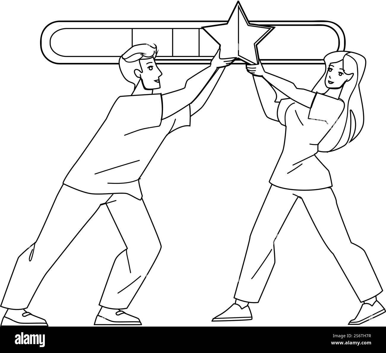 Customer Satisfaction And Review Rating Black Line Pencil Drawing ...