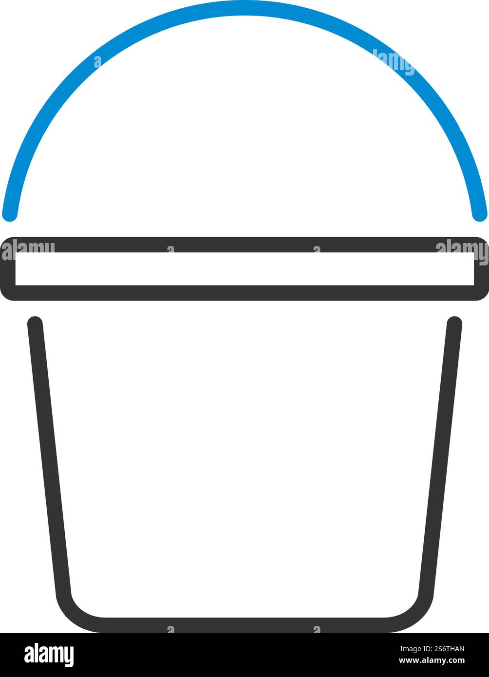 Bucket Icon. Editable Bold Outline With Color Fill Design. Vector ...
