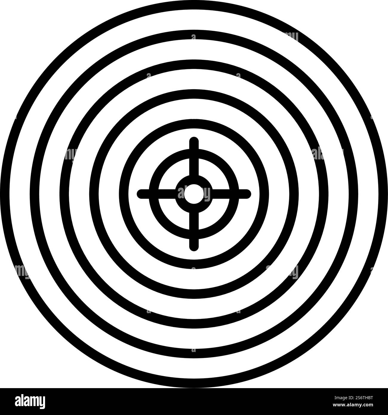 Target With Dart In Center Icon. Bold outline design with editable ...
