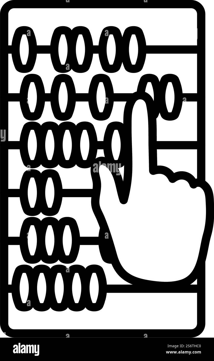 Abacus Icon. Bold outline design with editable stroke width. Vector Illustration Stock Vector ...