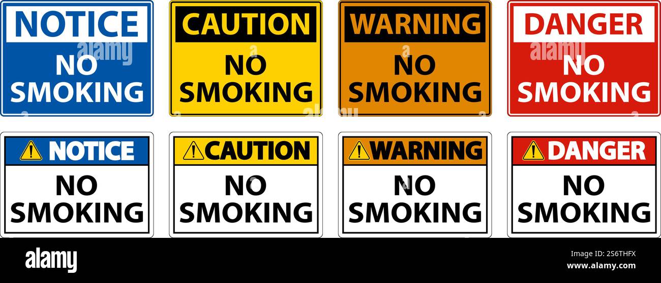 Danger No Smoking Symbol Sign On White Background Stock Vector Image ...