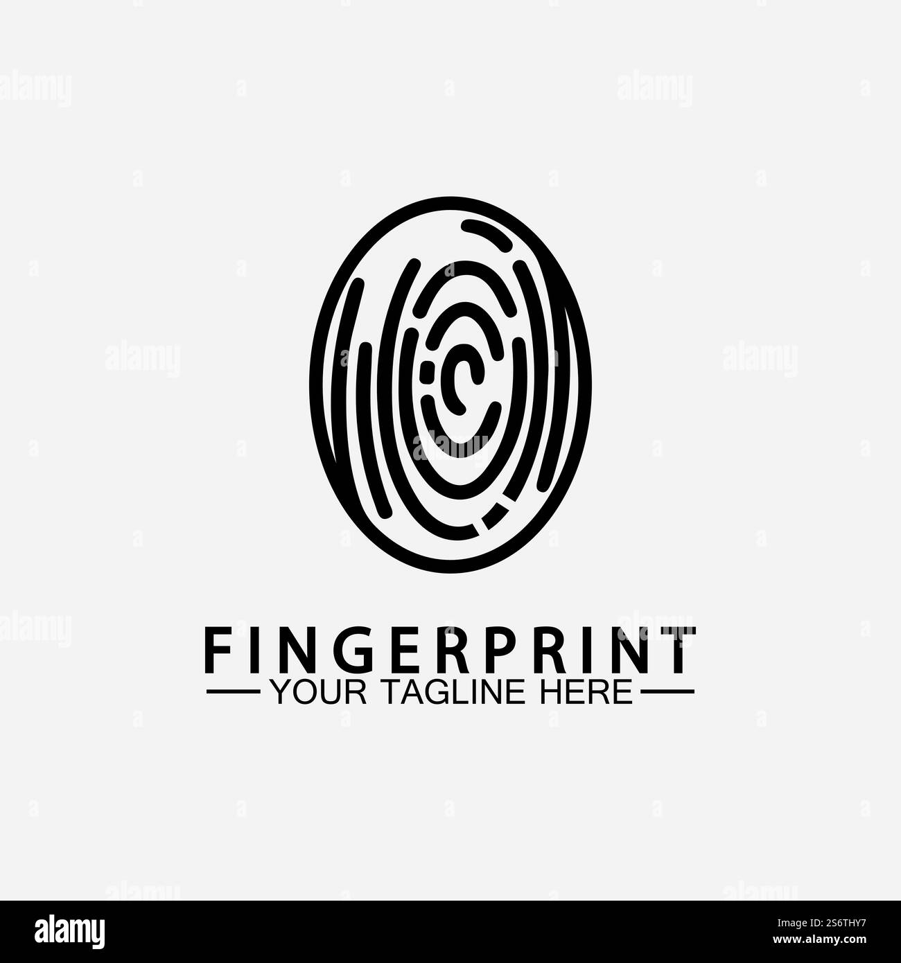 Fingerprint logo design creative Black and White Stock Photos & Images ...
