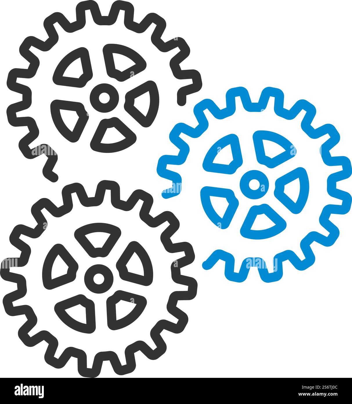 Gear Icon. Editable Bold Outline With Color Fill Design. Vector ...