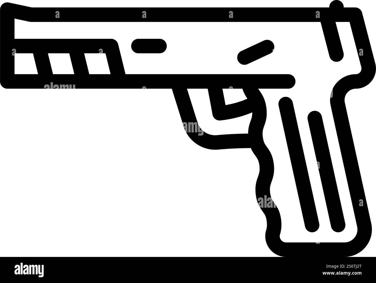 pistol gun line icon vector. pistol gun sign. isolated contour symbol ...
