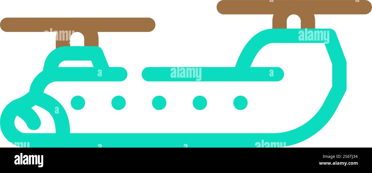 helicopter military color icon vector. helicopter military sign ...