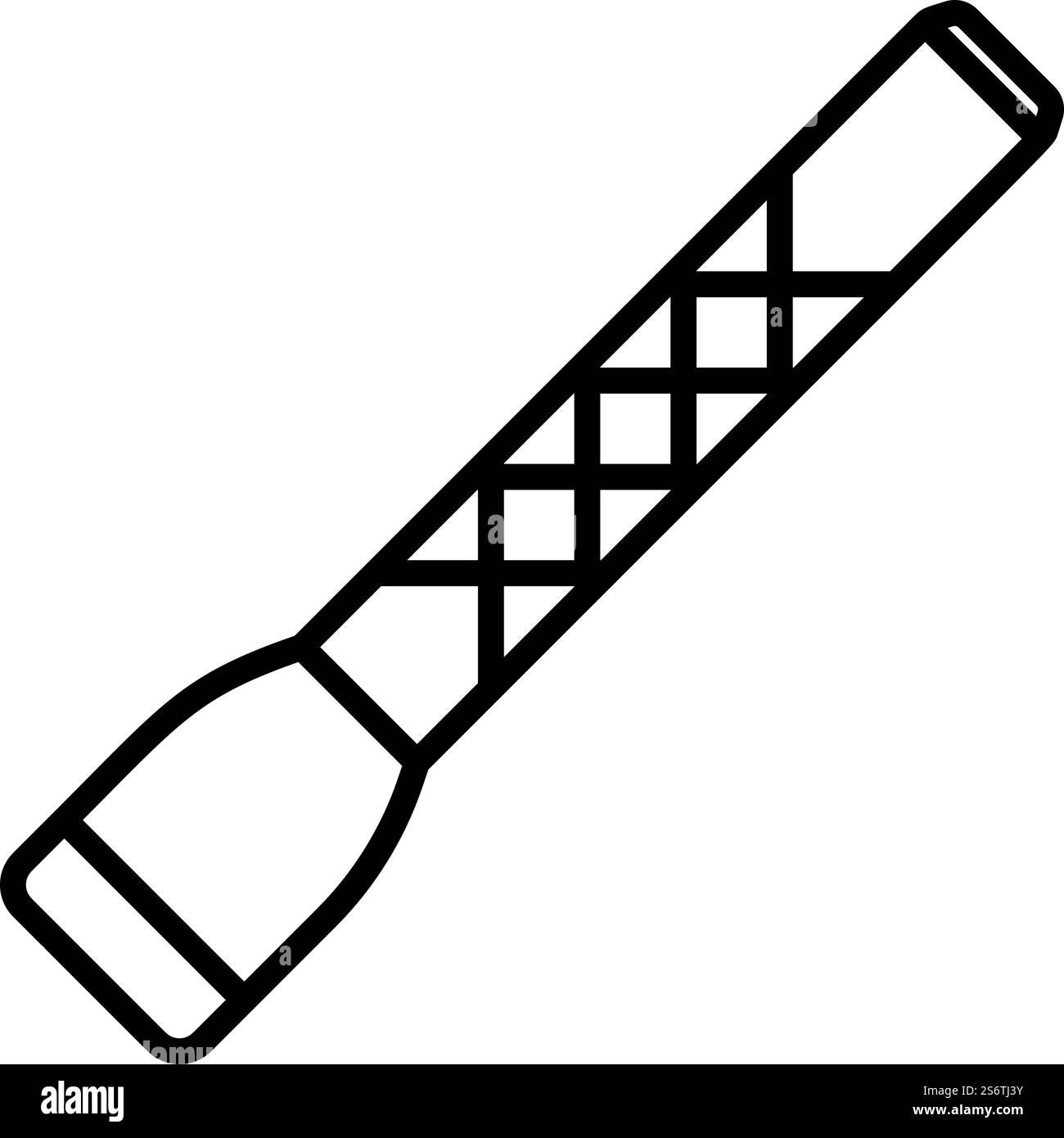 Police Flashlight Icon. Bold outline design with editable stroke width ...