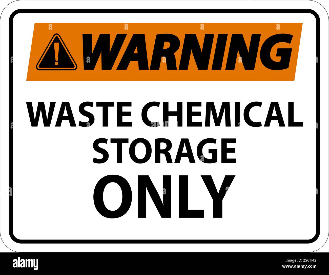 Warning Waste Chemical Storage Only On White Background Stock Vector ...
