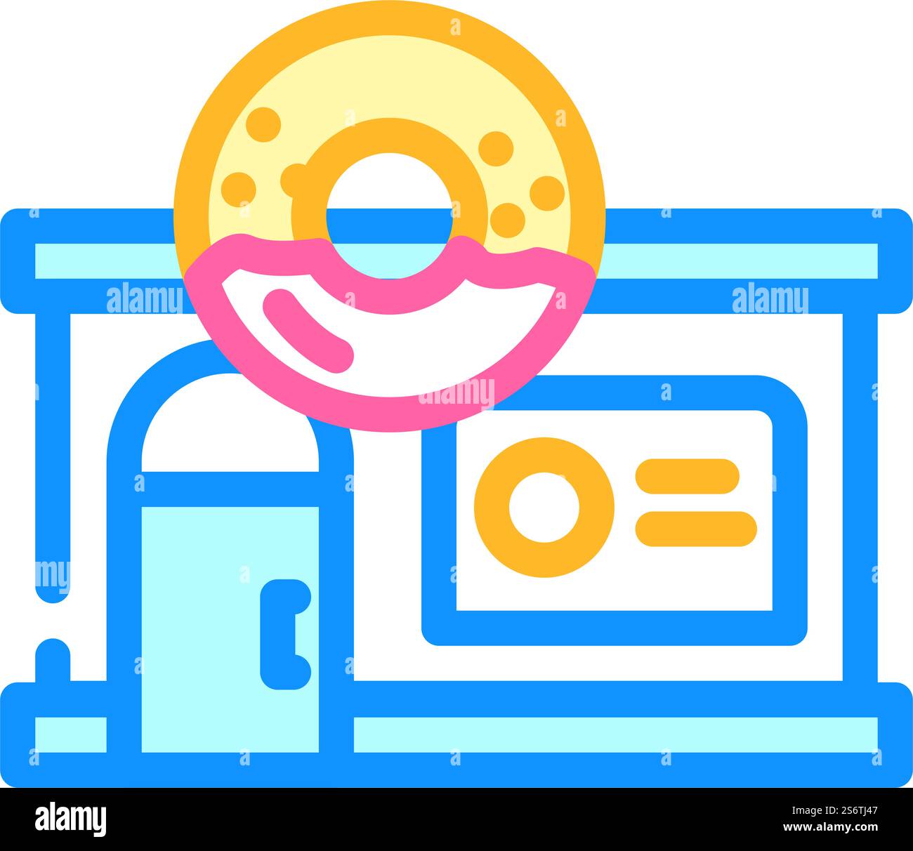 donut shop color icon vector. donut shop sign. isolated symbol ...