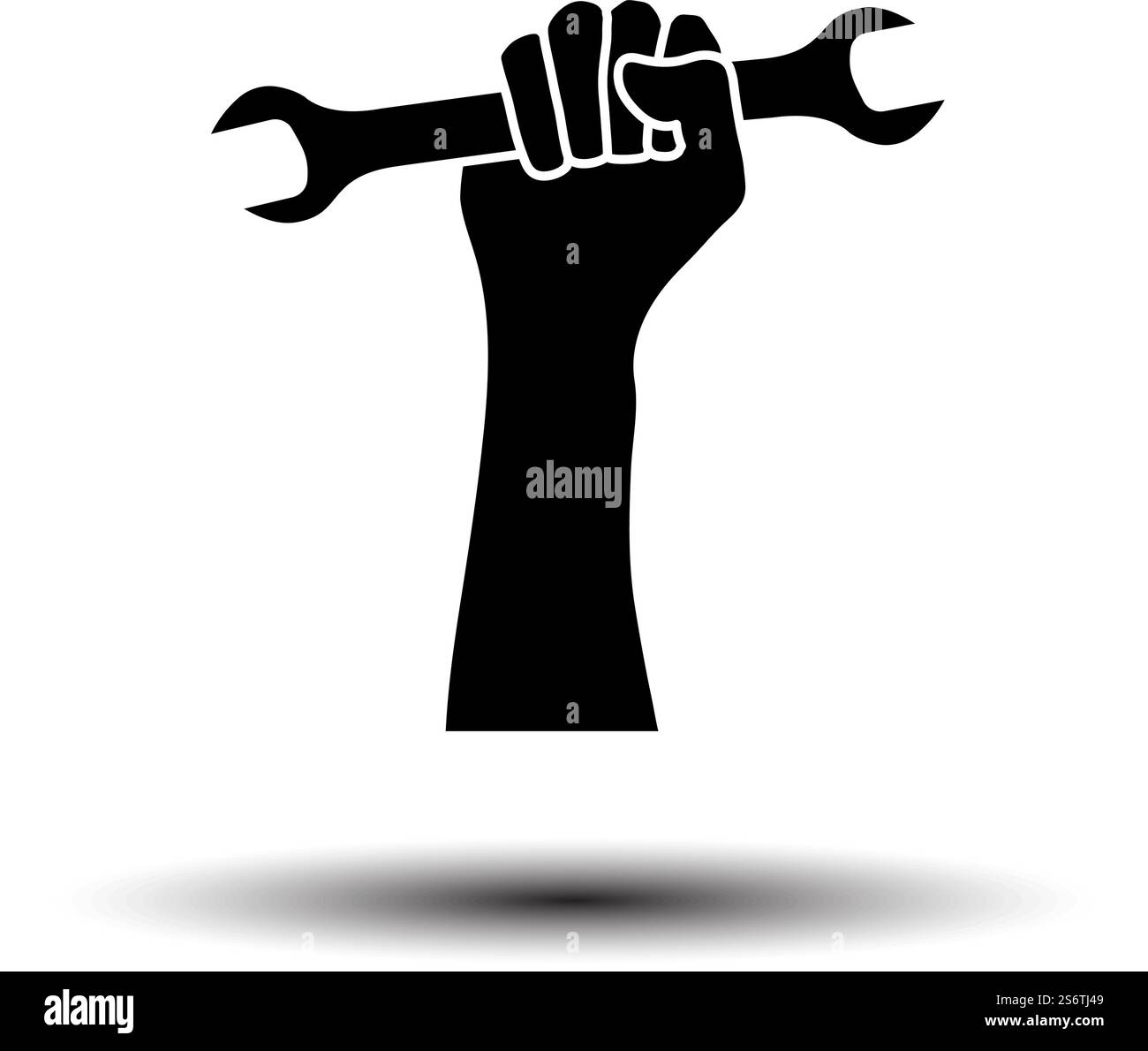 Labor Day Icon. Black on White Background With Shadow. Vector ...
