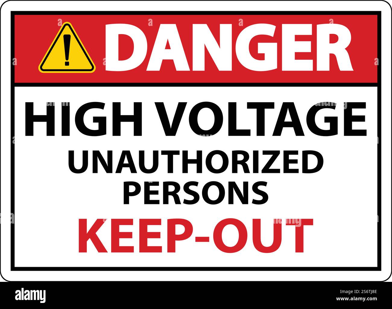 Danger High Voltage Keep Out Sign On White Background Stock Vector ...