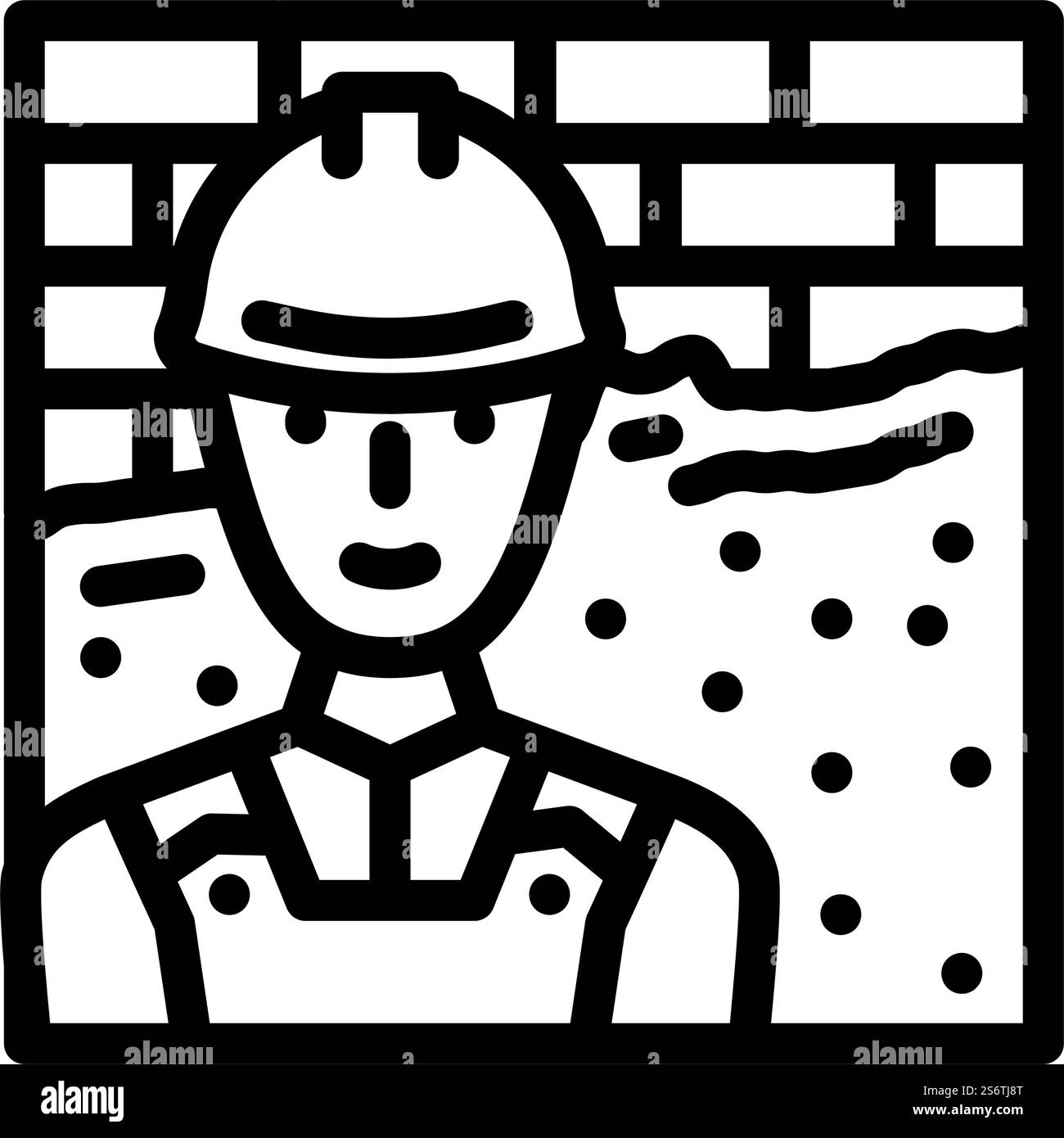 plasterer worker line icon vector. plasterer worker sign. isolated ...