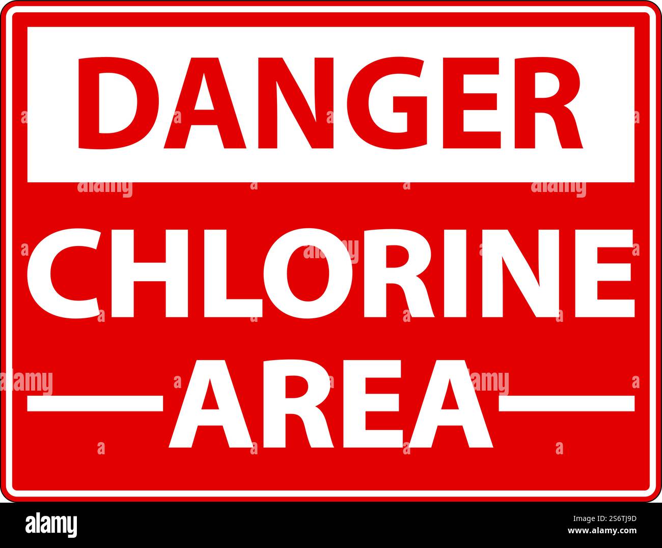 Danger Chlorine Area Sign On White Background Stock Vector Image & Art ...