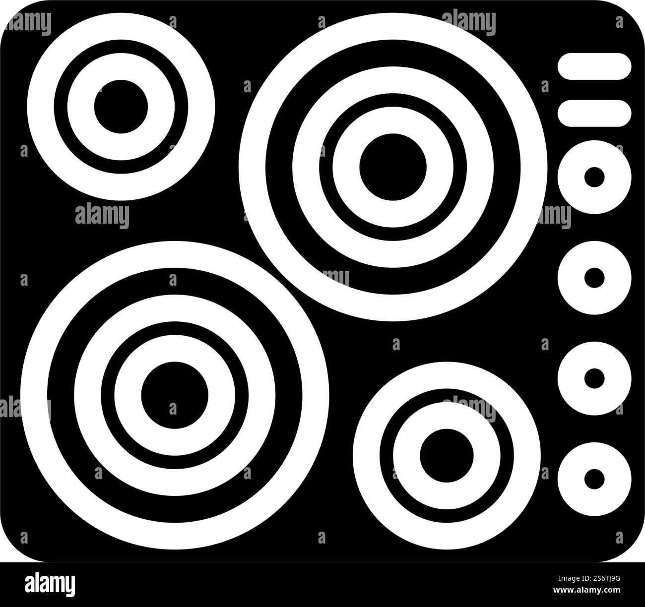 electric cooktop glyph icon vector. electric cooktop sign. isolated ...