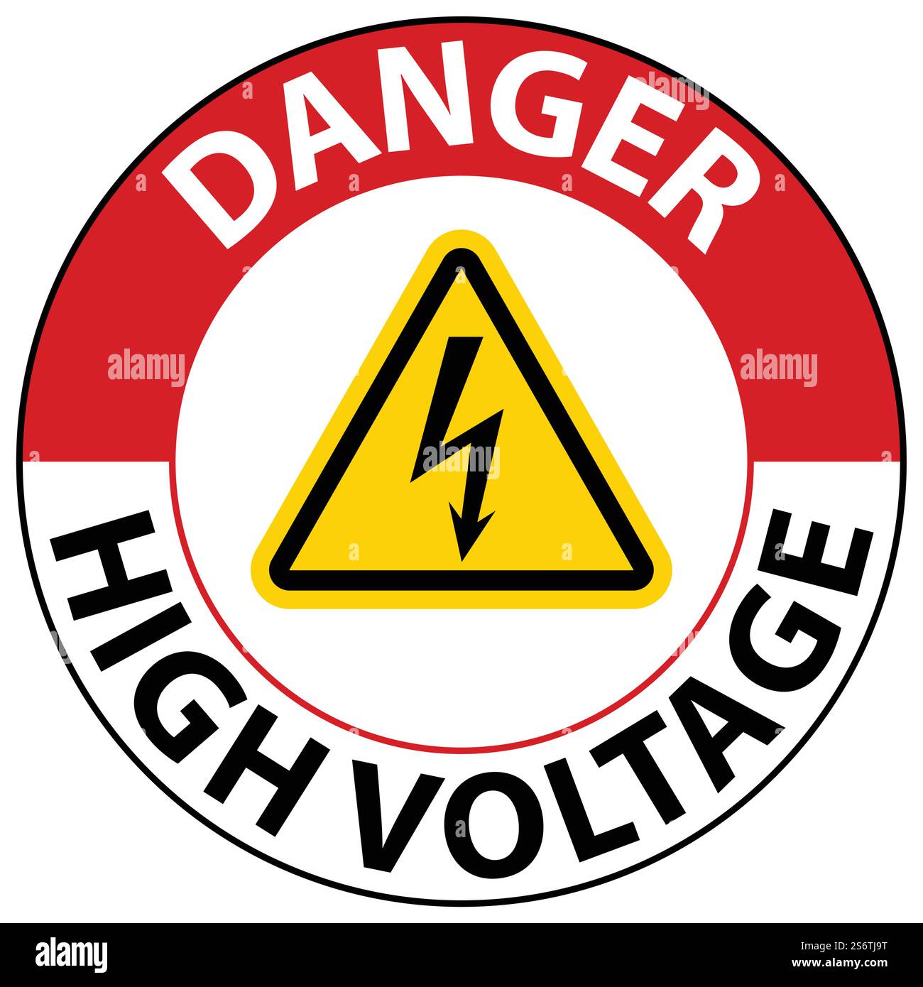Danger High Voltage Floor Sign On White Background Stock Vector Image ...