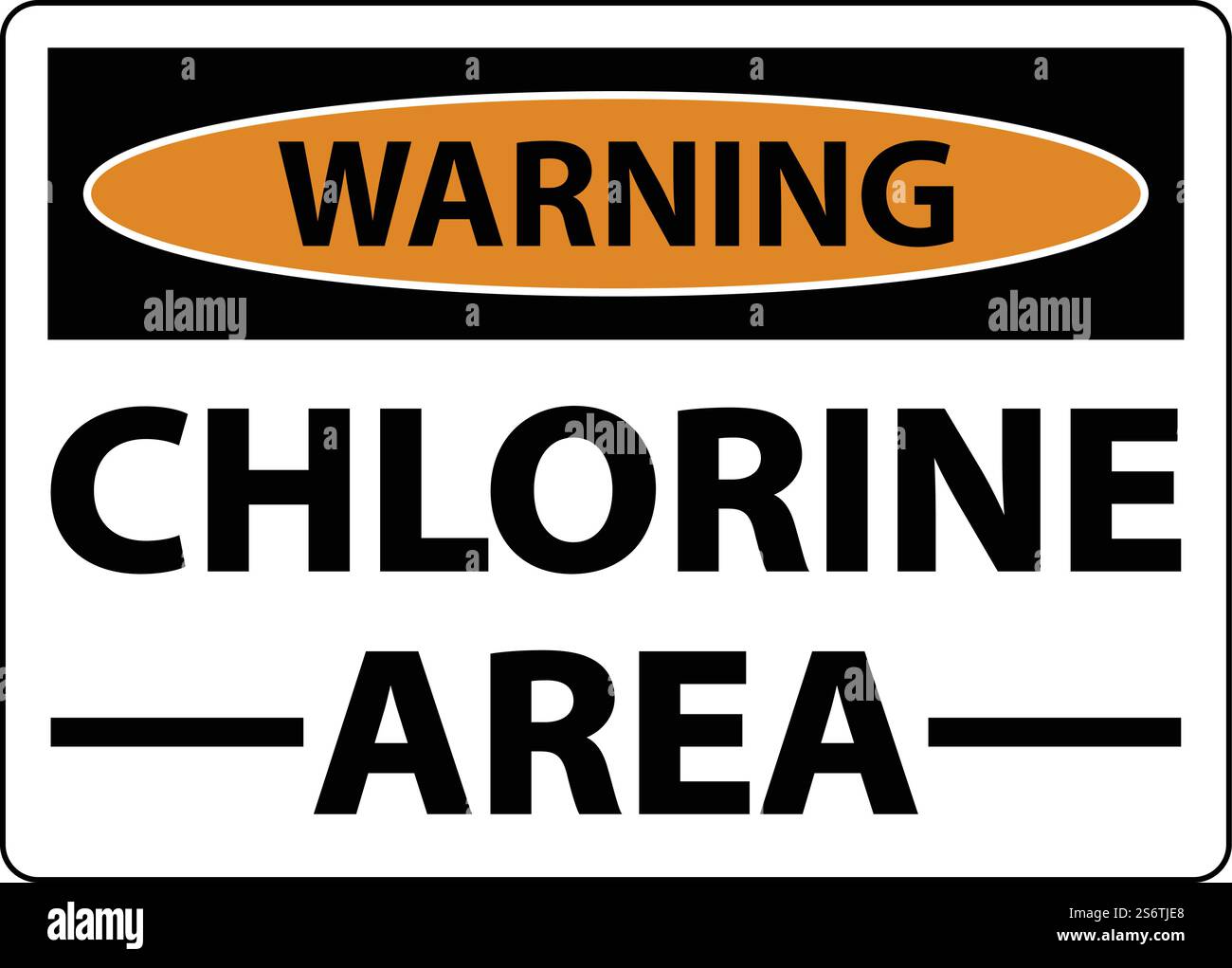 Warning Chlorine Area Sign On White Background Stock Vector Image & Art ...