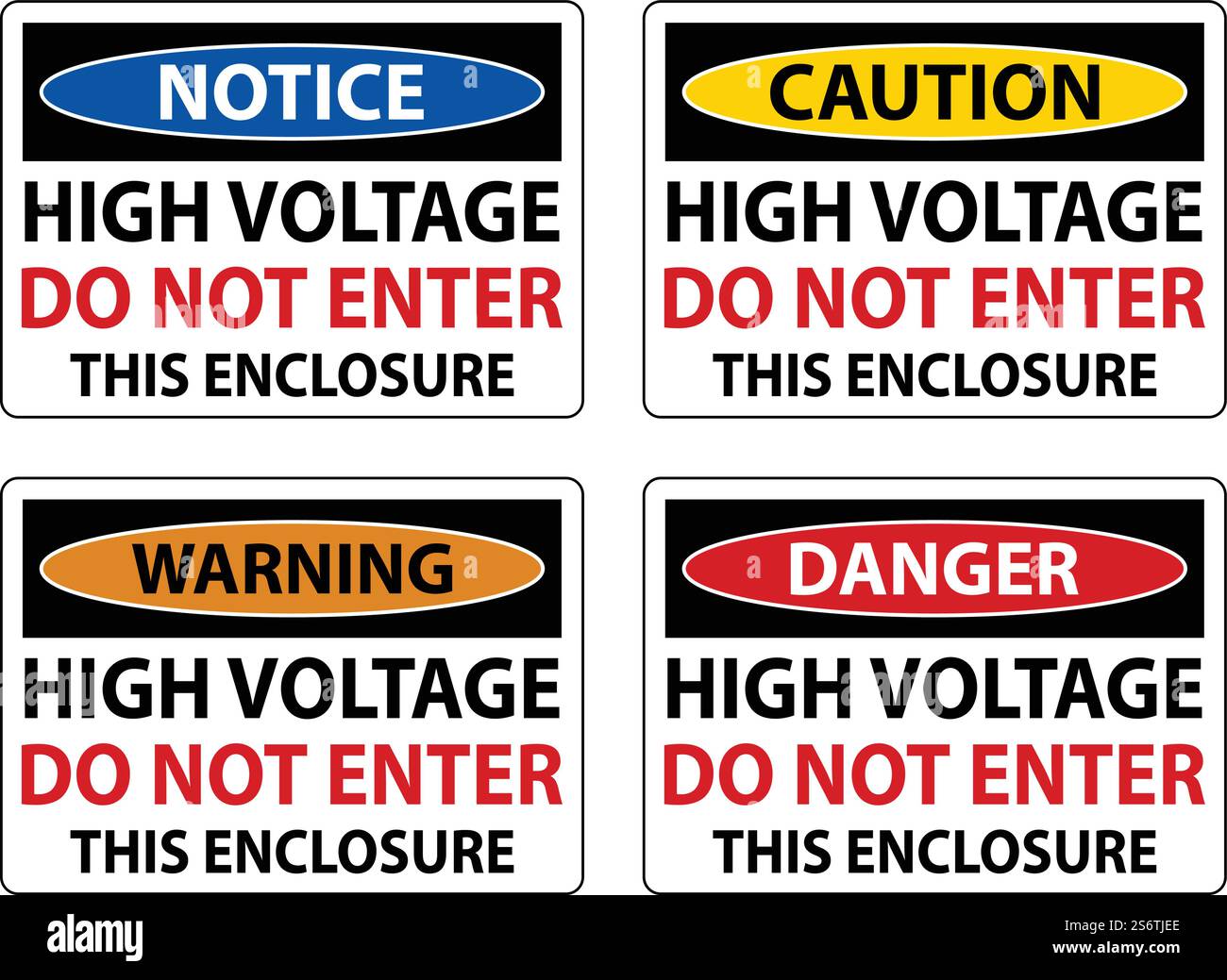 High Voltage Do Not Enter Enclosure Sign Stock Vector Image & Art - Alamy