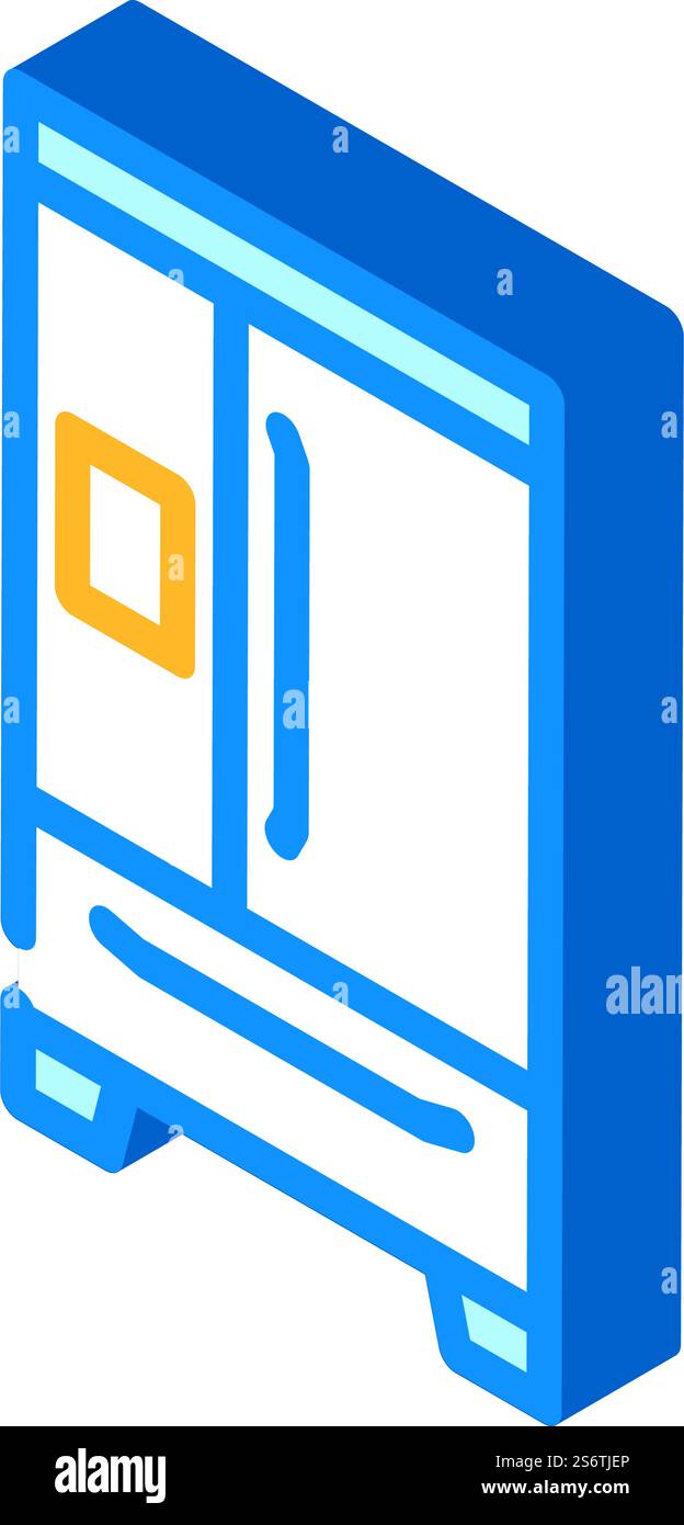 refrigerator kitchen equipment isometric icon vector. refrigerator ...