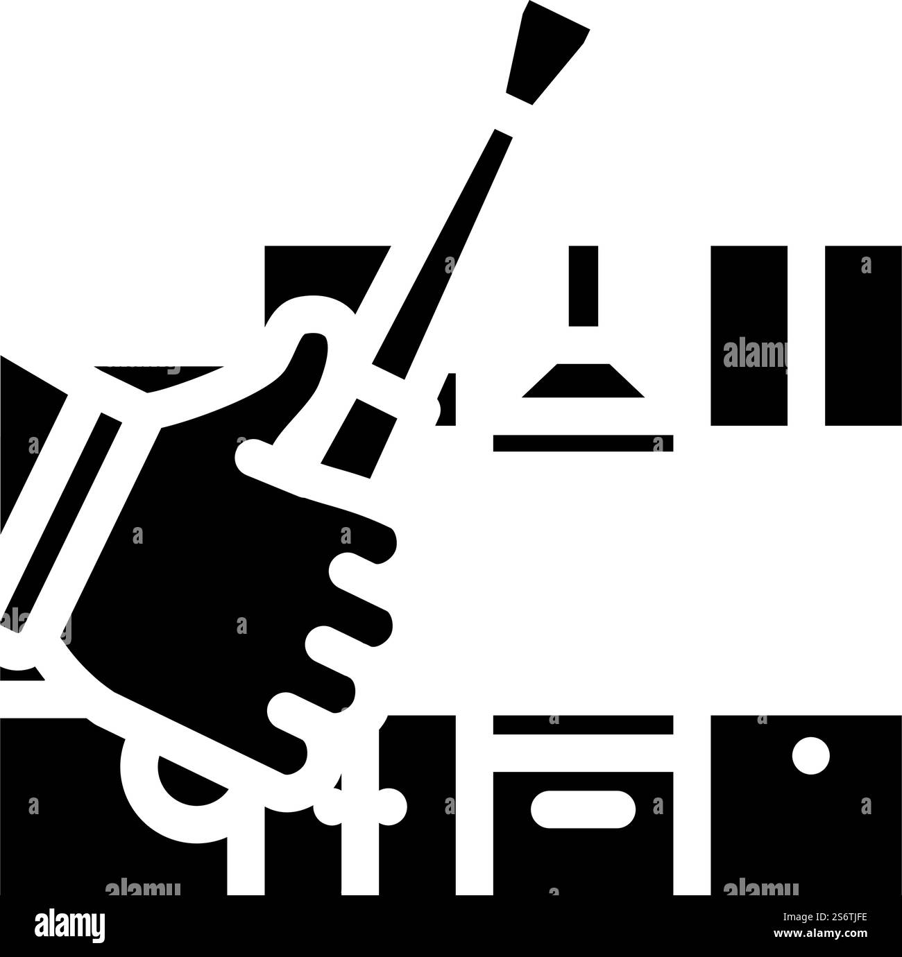 kitchen unit repairs glyph icon vector. kitchen unit repairs sign ...