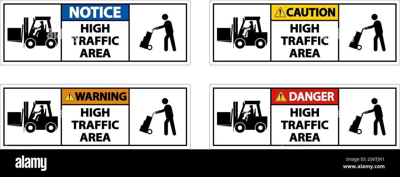 Slow High Traffic Area Sign On White Background Stock Vector Image ...