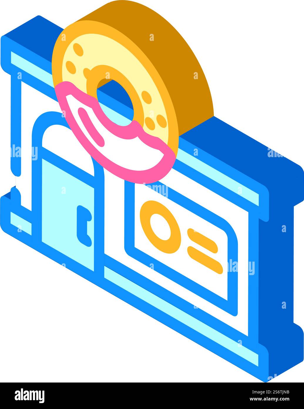 donut shop isometric icon vector. donut shop sign. isolated symbol ...