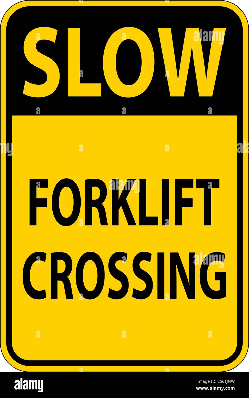 Slow Forklift Crossing Sign On White Background Stock Vector Image ...
