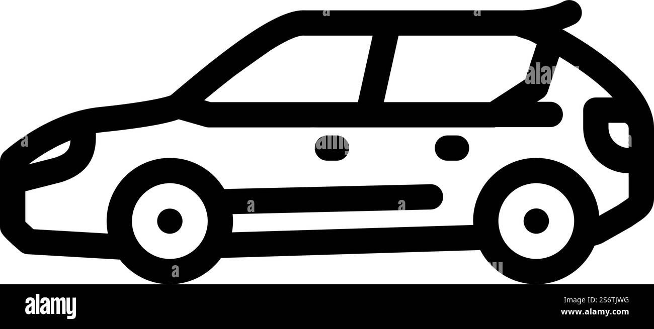 cuv crossover line icon vector. cuv crossover sign. isolated contour ...
