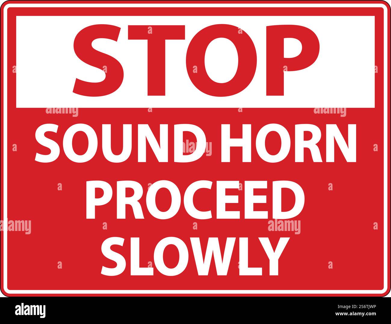 Stop Sound Horn Proceed Slowly Sign On White Background Stock Vector ...