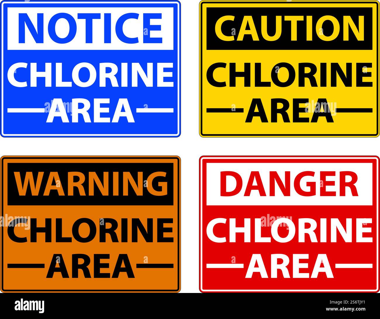 Caution Chlorine Area Sign On White Background Stock Vector Image & Art ...