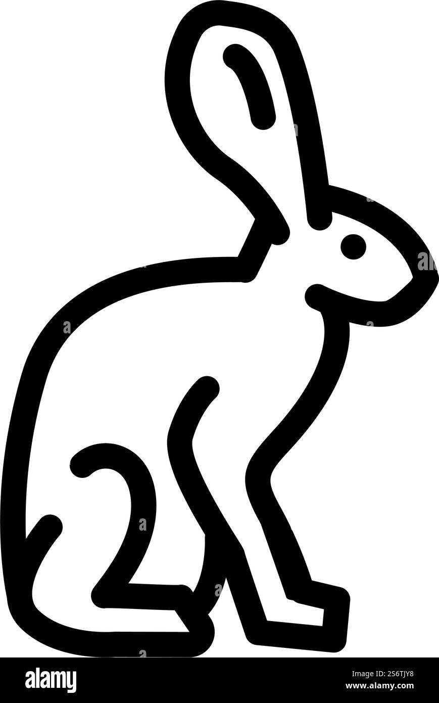 hare animal line icon vector. hare animal sign. isolated contour symbol ...