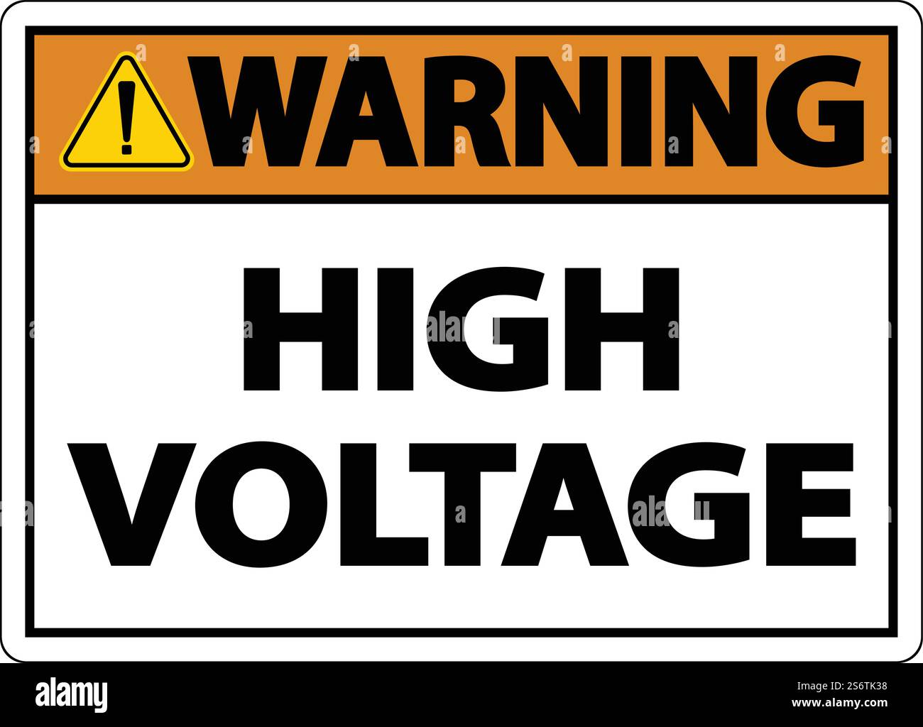 Warning High Voltage Sign On White Background Stock Vector Image & Art ...