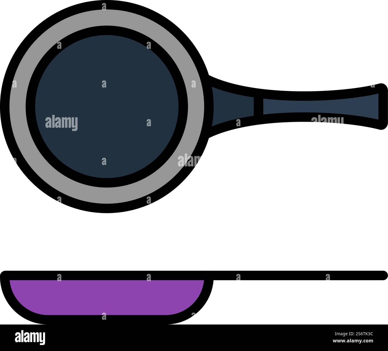 Kitchen Pan Icon. Editable Bold Outline With Color Fill Design. Vector ...