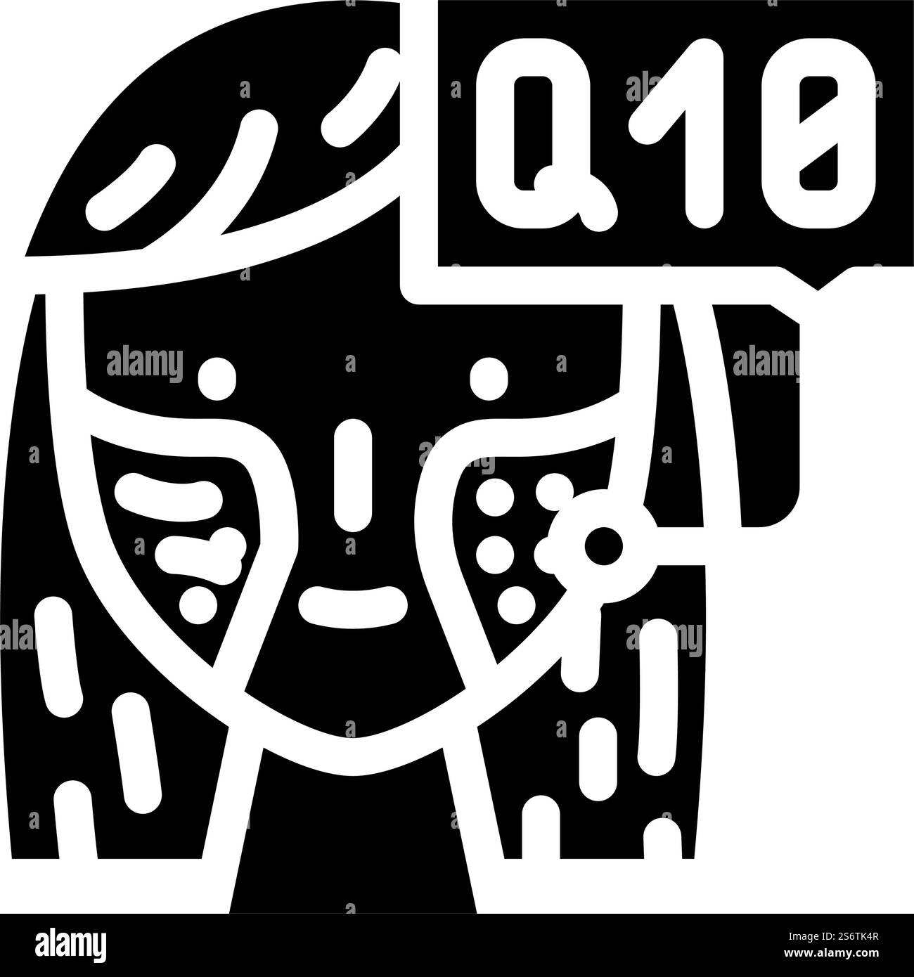 coenzyme q10 in cosmetics glyph icon vector. coenzyme q10 in cosmetics ...