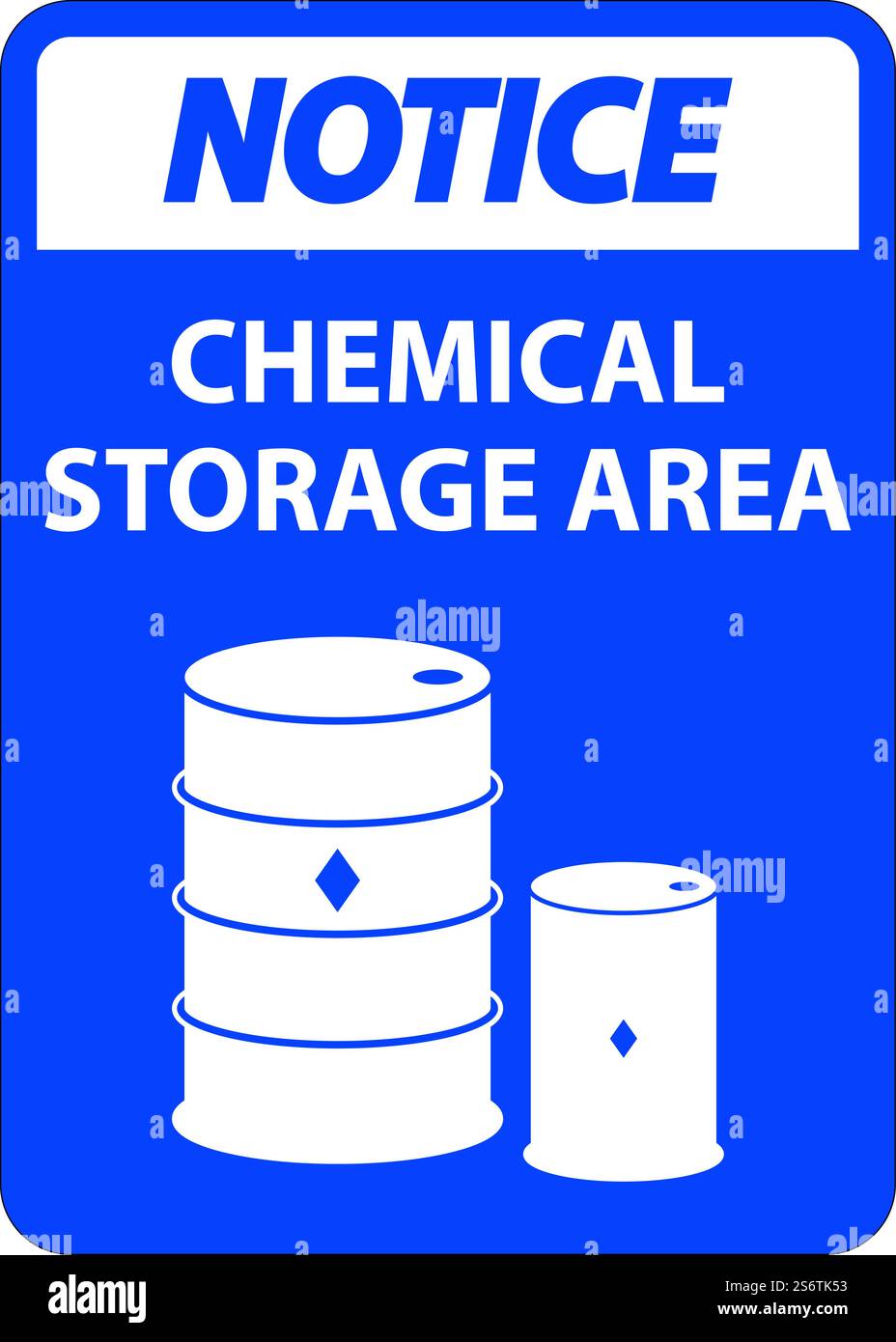 Notice Chemical Storage Area Sign On White Background Stock Vector ...