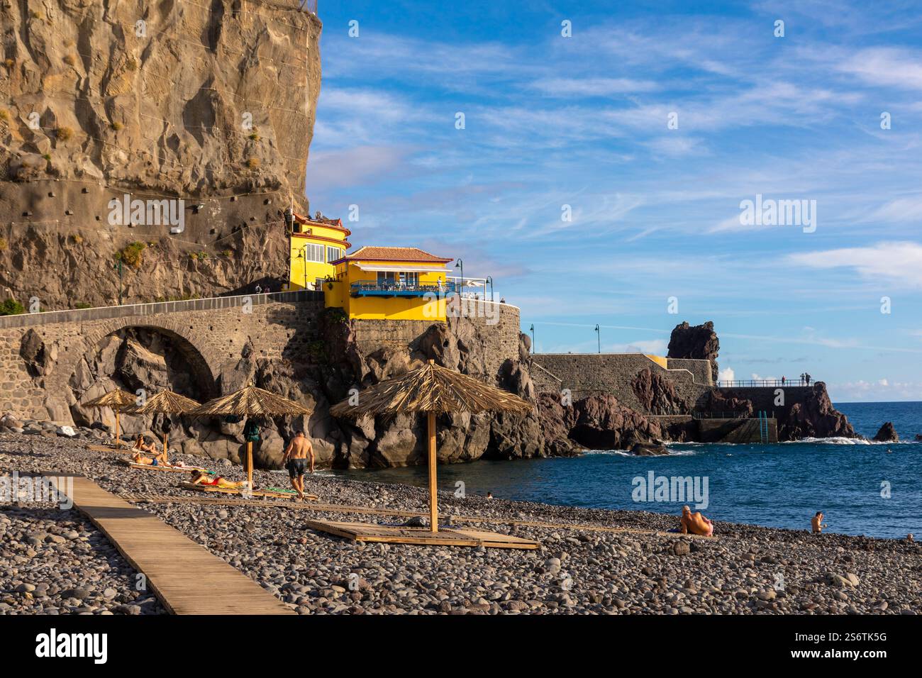 Portugal, Madeira Island. Ponta do Sol. The Sol Poente restaurant and ...